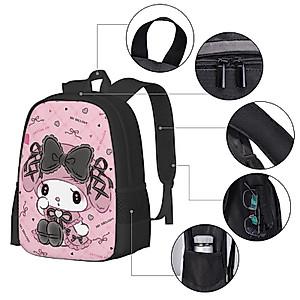 DIEZ Cartoon Backpack Melody Characters Print Backpack Cute Backpack Lightweight Backpack For School Travel Elementary School Bag Kawaii Melody