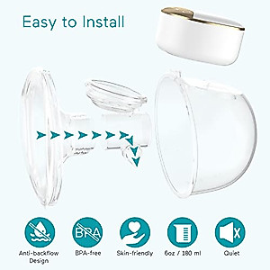 Paruu R10 Wearable Breast Pump Hands-Free, Electric Portable Breast Pump with 4 Modes & 12 Levels, Rechargeable & Smart Display, Memory Function, 19/21/25mm Flange, 2 Pack (Gold)