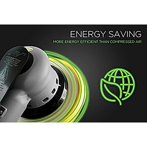 AirVANTAGE Palm-Style, Industrial-Grade Electric Sander Kit with Power Supply CENTRAL-VACUUM with Low-Profile Pad (6": 3/32- Hook & Loop)
