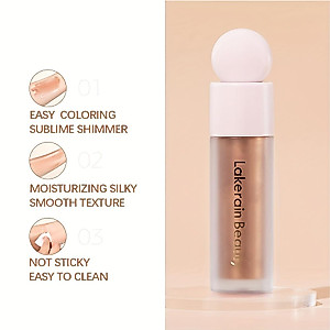 GECOMO Liquid Contour Beauty Wand Face Highlighter Bronzer Makeup Stick, Dewy Finish, Moisturizing Silky Smooth Texture 0.25 Oz/ 7.5ml - 01 MOONLIGHT