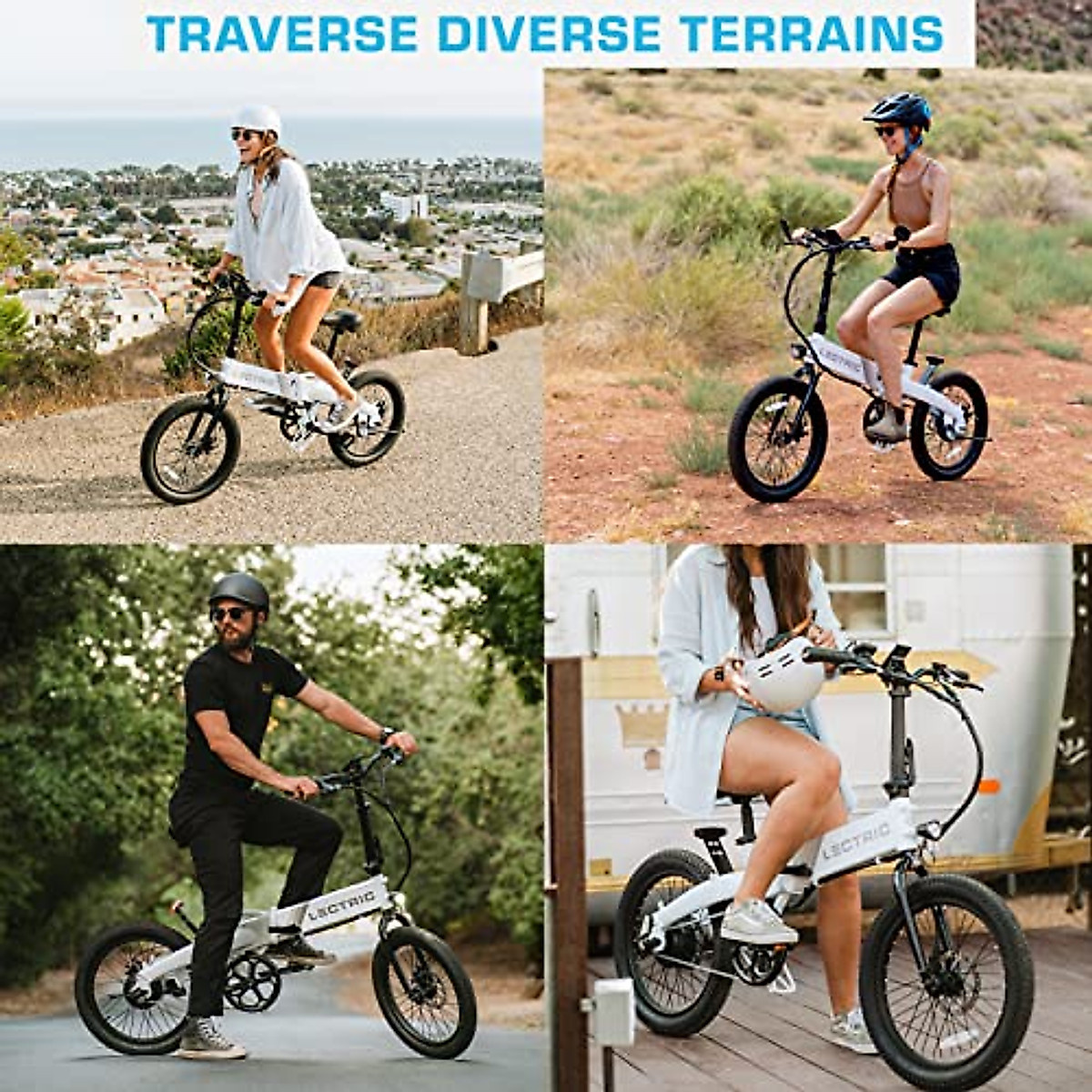 LECTRIC XP™ Lite Electric Bike | Adult Folding Bikes - Weighs Only 46lbs | 40+ Mile Range w/ 5 Pedal-Assist Levels | 20mph Top Speed - Class 1 and 2 eBike (Arctic White)