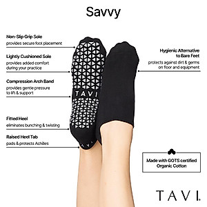 TAVI NOIR Women’s Savvy Non-Slip Socks, Haze, Small