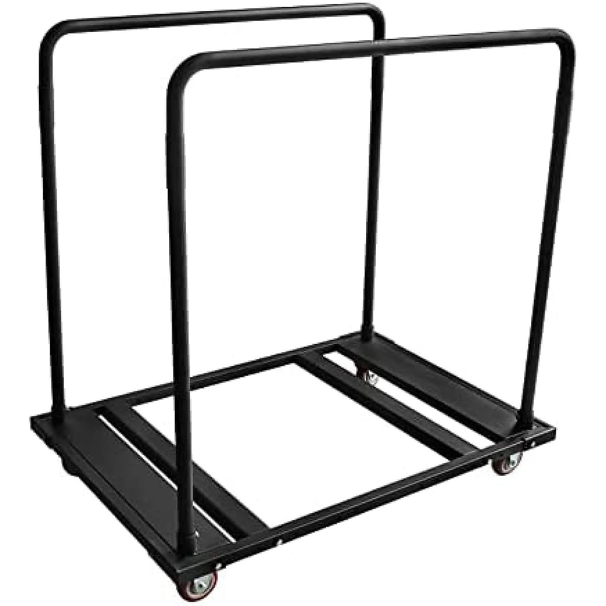 Table Cart Folding Cart Rack for 60" Round Heavy Duty Desk Trolley Black Push Cart with Mute Wheel 10 Table Capacity Fits for Hotel and Conference Center Use,45.3 X 45.3 X 29.1''