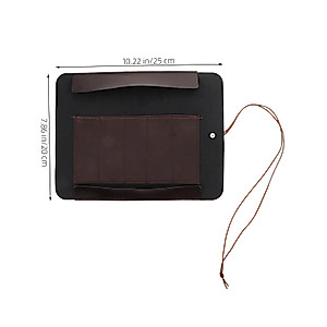 OUNONA 1PC Leather Chef Knife Roll Bag Holds,Utensil Holder Storage Bag Pockets Durable Knife Carrier Knife Roll Pouch Organizer