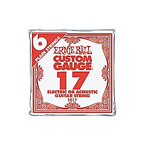 Ernie Ball Nickel Plain Single Guitar String .017 6-Pack