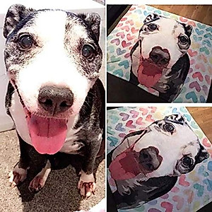 Personalized Dog Portrait Blanket Custom Blankets & Throws with Photo Christmas New Year Birthday Gifts Blanket Pet Dog | Cat Lover | Dog Mom |Cat Lady |Mother |Adults |Men |Women Gifts 50"×60"