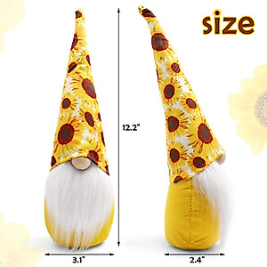 CiyvoLyeen Sunflower Gnomes Decorations Spring Gnomes Home Decor Sunflower Gnomes Plush Gift 2 PCS Scandinavian Swedish Nisse Tomte Farmhouse Sunflower Tiered Tray Kitchen Household Home Decorations