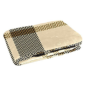 Plush Blanket Throw Blanket Warm Cozy Soft Microfiber Blankets, Khaki Vintage Lattice Plaid Grid