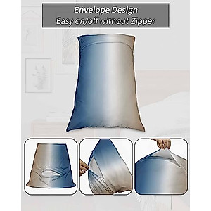 Edwiinsa Navy Blue Beige Ombre Cream Pillow Covers Standard Size Set of 2 20x26 Bed Pillow, Modern Abstract Art Aesthetics Plush Soft Comfort for Hair/Skin Cooling Pillowcases with Envelop Closure