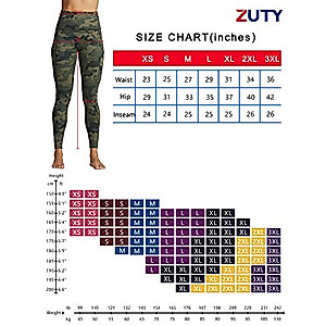 ZUTY 7/8 Workout Leggings for Women High Waisted Leggings with Pockets Squat Proof Yoga Ankle Leggings Plus Size 25" Black camo XS