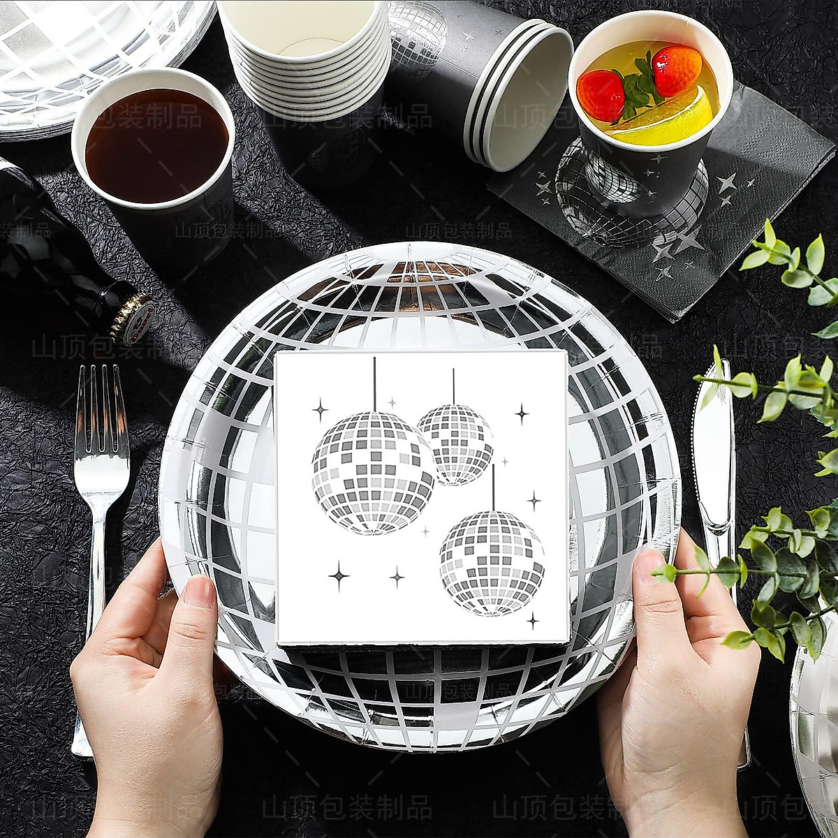 20Sheet Disco Napkins Disco Ball Napkins 70s Disco Party Supplies Disco Cocktail Napkins 70s Disco Party Napkins Disposable Silver Paper Napkins for Disco Bachelorette Birthday Dance Party Decorations