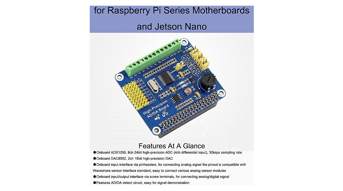 High-Precision AD/DA Expansion Board for Raspberry Pi