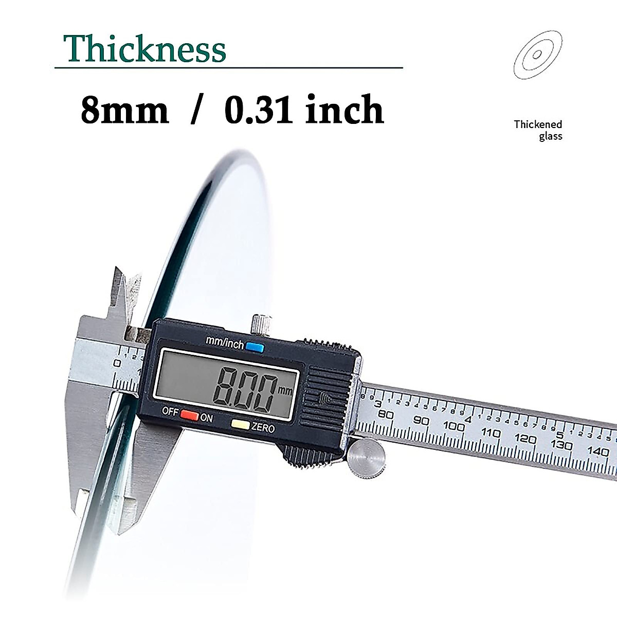 Lazy Susan,Tempered Glass Rotating Tray Tempered Glass Round Turntable Rotating Serving Tray Tempered Glass Lazy Susan for Dining Table Rotating Tray Glass Serving Plate (31 inch)