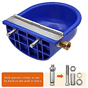 MINYULUA Automatic Waterer Bowl with Float Valve Livestock Drinking Water Bowl for Dogs Horse Cattle Pig Sheep Goat,Farm Animal Water Trough,with Brass Connector Mounting Screws