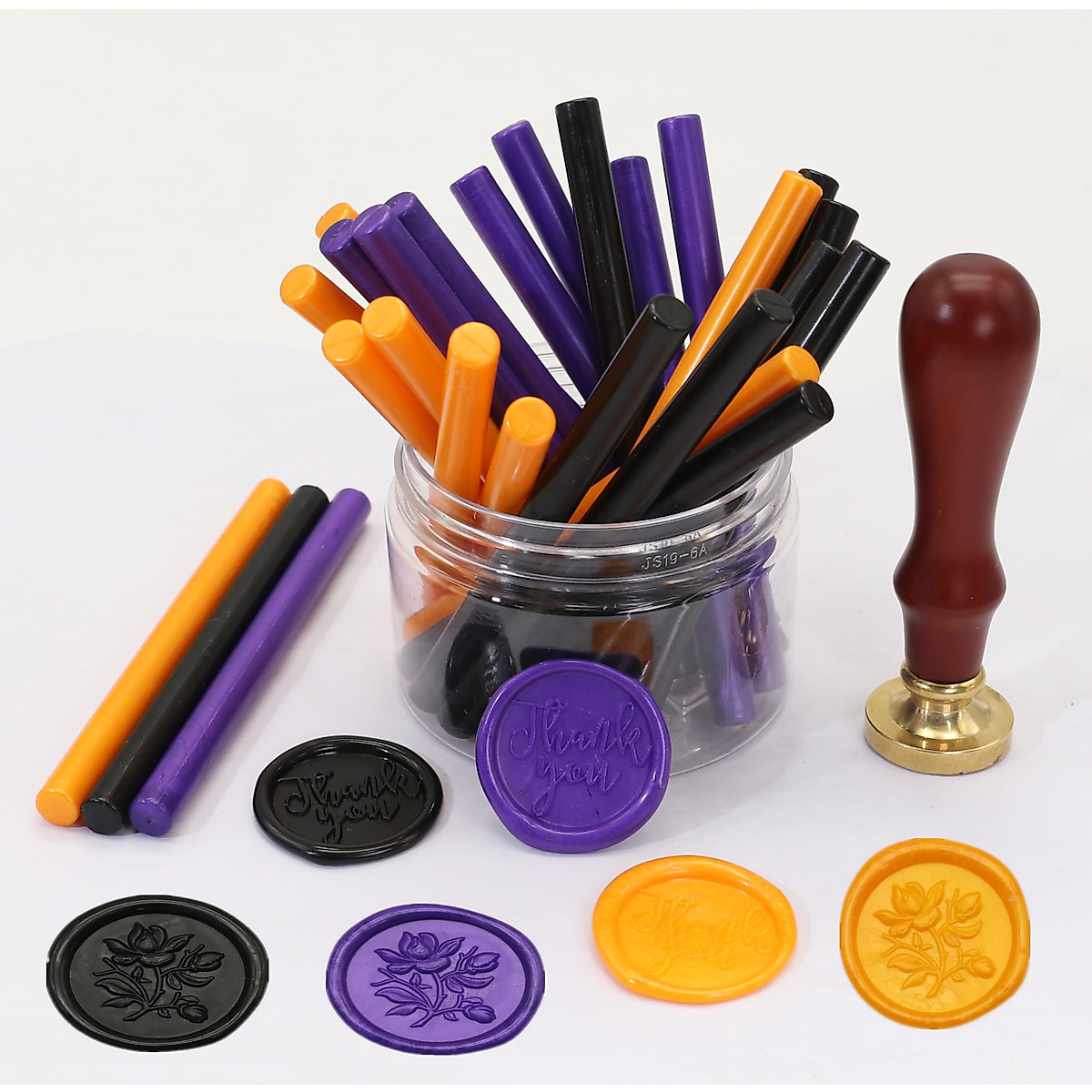Wax Seal Sticks, Atopbb Halloween 30 Pcs Glue Gun Wax Sealing Sticks for Wax Seal Stamp, 3 Colors Sealing Wax Sticks Set for 0.28'' Glue Gun Wax Sealing Sticks (Halloween)