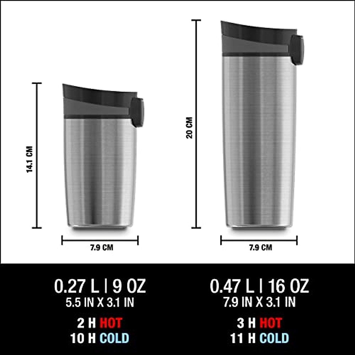 SIGG - Insulated Coffee Cup - Travel Mug Miracle Brushed - Hot & Cold - Leakproof - BPA Free - 18/8 Stainless Steel - Silver - 9 Oz