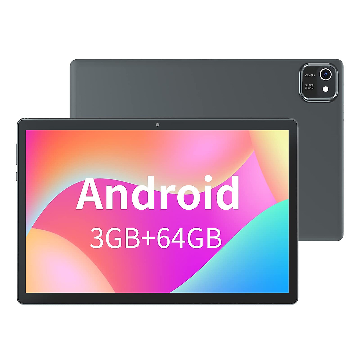 Android 11 Tablet 10inch Phablet with case, Large Storage 64GB Tablets Dual Stereo Speakers 512GB Expand, Octa-core Processor 3GB RAM 6000mAh Big Battery 10.1'' IPS HD Screen Google Tableta Tab