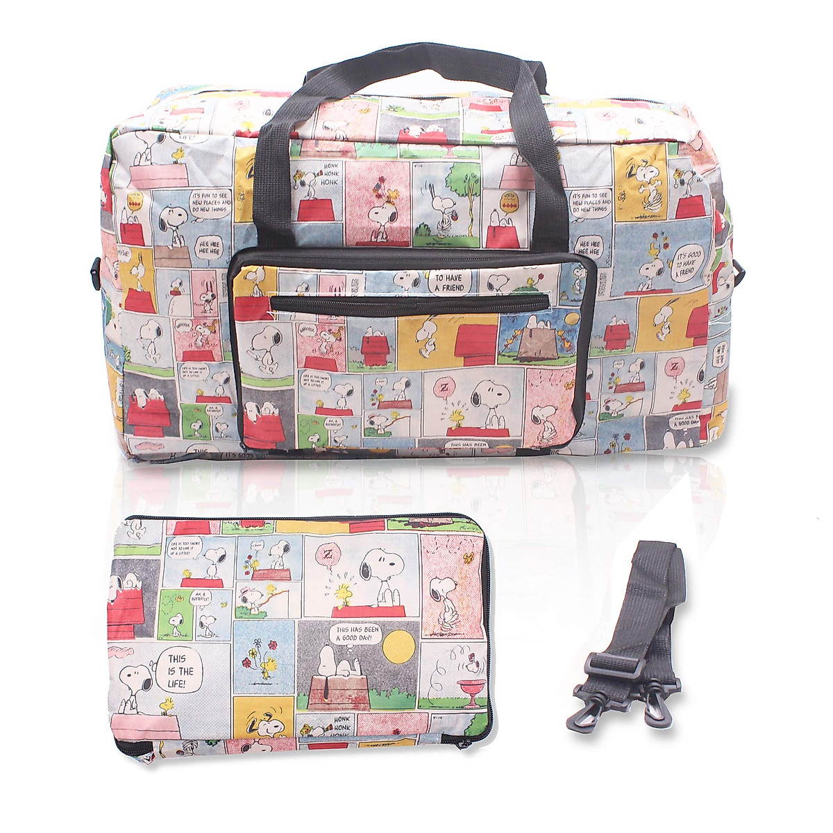 White Dog Foldable Easy-to-carry Travel Bag for airplanes with adjustable strap - Random Color