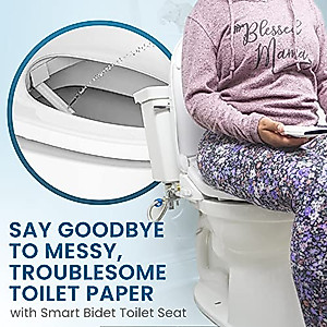 GenieBidet Electric Heated Smart Bidet -Unlimited Warm Water-Self Cleaning-Heated Seat-Elongated-Wireless Remote Control-Convenient Nightlight-Oscillating Wash. USA Customer Support/Service.