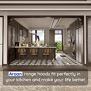 Range Hood Insert 30, AROAN Built-in Range Hood with Ducted/Ductless Convertible, Stainless Steel Vent Hood for Kitchen with 900 CFM, 4 Speed Soft Touch Switch, Aluminum Filters, Carbon Filter(B0130A)