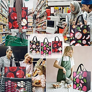 CHENGBAI TOTE 6 Pack Reusable Grocery Bags, Large Heavy-duty Shopping Bag with Sturdy Handles, Multi-Purpose Portable Shopper Bag for Groceries, Supermarket, Picnic, Fashion & Waterproof (bear 55LBS)