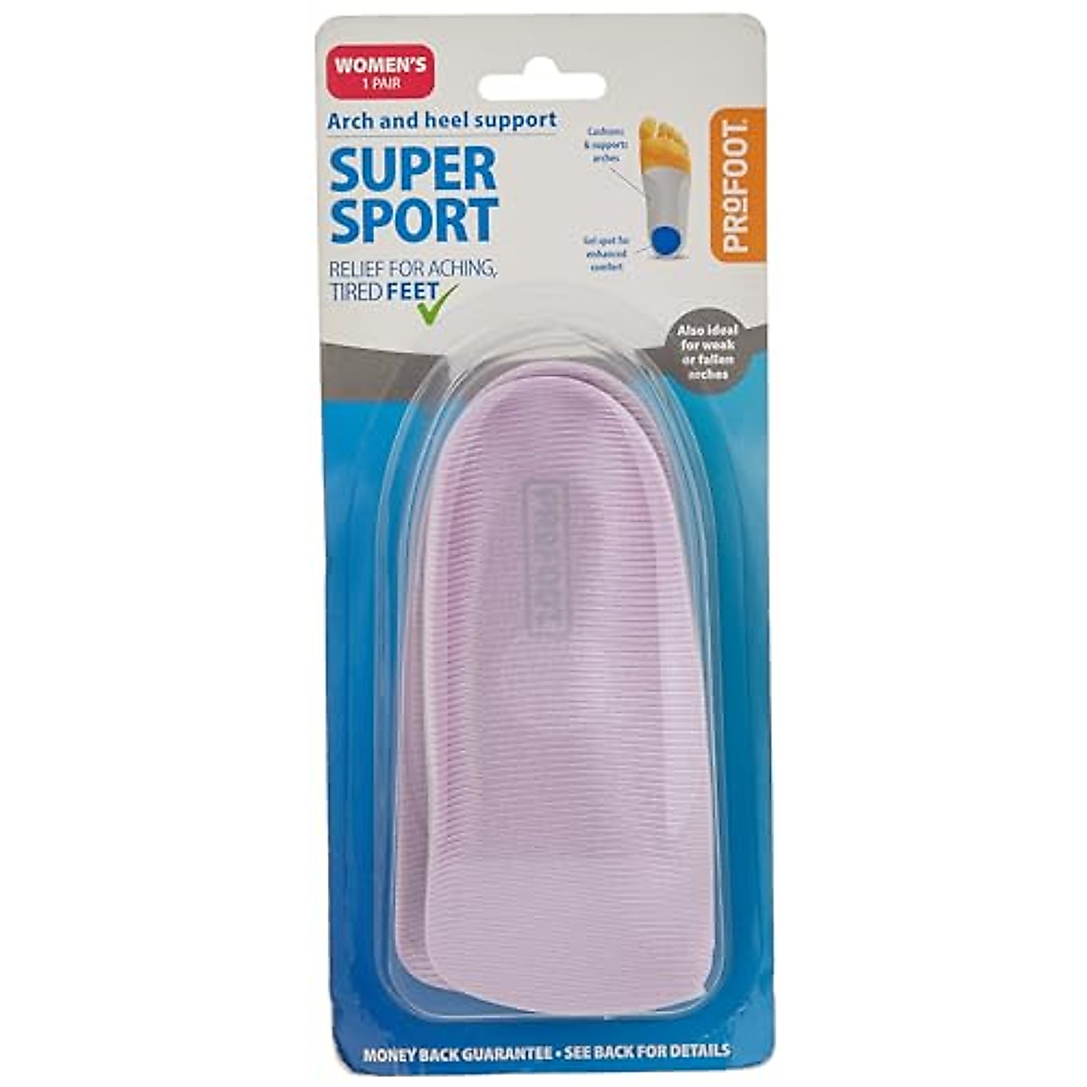 PROFOOT Super Sport Moulded Arch/Heel Support Women - Cushions & Supports Arches - Support Insoles