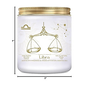 YTENTE Libra Gifts for Women, Zodiac Sign Libra Crystal Candles,Astrology Gifts Scented Soy Candles Gifts for Women Sister Mom Daughter Birthday Gift