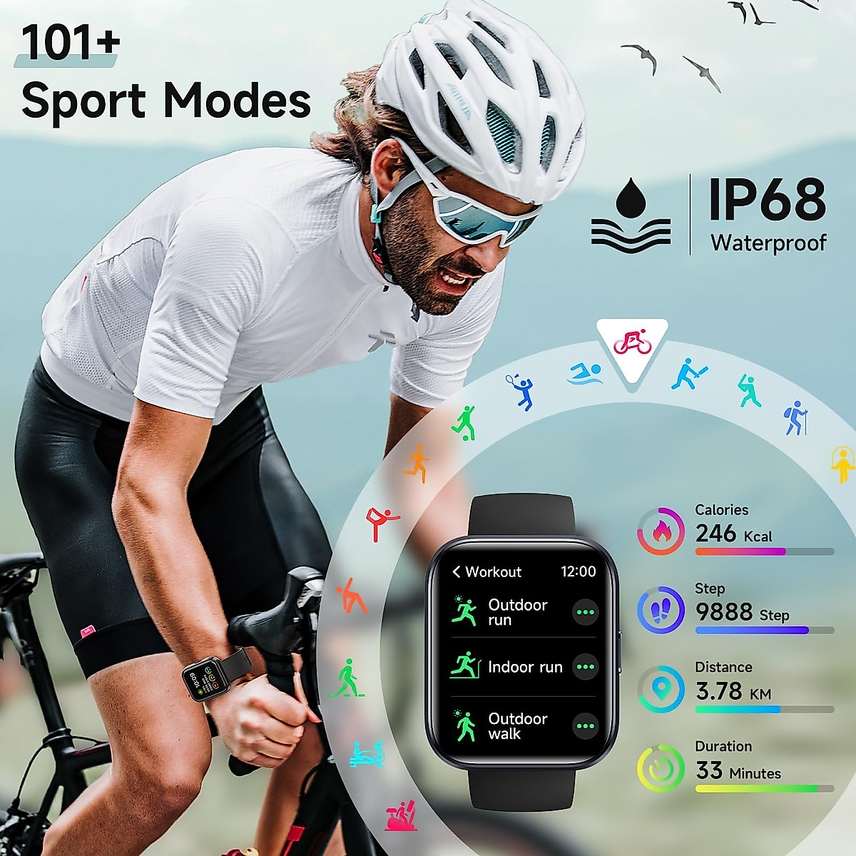 Gydom Smart Watch for Women -Answer/Dial Call & Alexa Built-in, 1.8" Touch Screen Fitness Watch with Heart Rate SpO2 Sleep Monitor, 100 Sport Modes, IP68 Waterproof Activity Tracker for iPhone Android