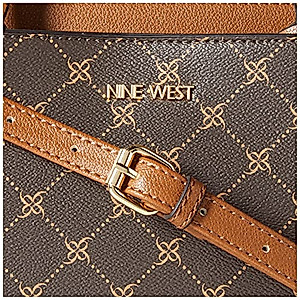 NINE WEST Endora Satchel, Brown Logo/TAN