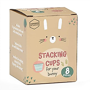 Evergreen Pet Supplies 8 PC Stacking Cups for Rabbits- Wheat Straw Toys with Cute Animal Designs - Bunny Stacking Cups to Play with Rabbits - Nesting Toys to Keep Busy-Graduated Sized Stackable Toys