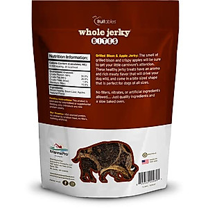 Fruitables Dog Treats – Whole Jerky Bites – Grilled Bison Dog Treats – Healthy Dog Treats – 5 Ounces