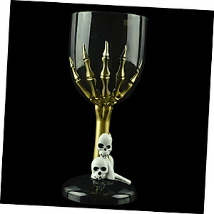 6PCS halloween plastic cups skull wine goblet Halloween Juice Goblet Party Spooky Skeleton water cup skeleton Decor Bar Drinkwares colored drinking glasses Drinking Cup re-usable