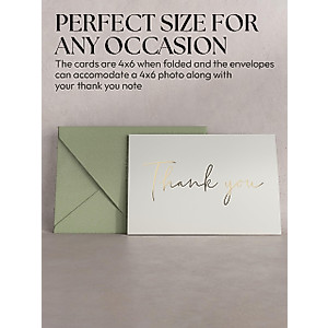 Thank You Cards With Envelopes - Thank You Notes With Envelopes Set of 100 - Wedding Thank You Cards With Envelopes Bulk - Baby Shower Thank You Cards With Envelopes - Blank Thank You Cards Bulk - 4x6