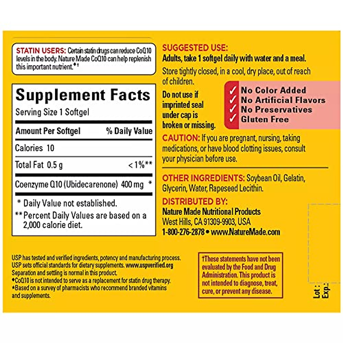 Nature Made CoQ10 400 mg, Dietary Supplement for Heart Health Support, 40 Softgels, 40 Day Supply