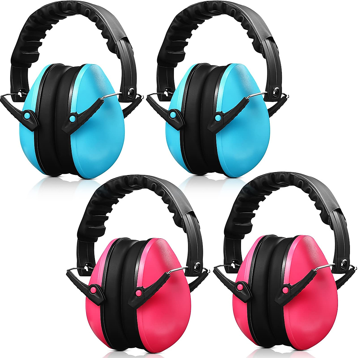 Yunsailing 4 Pack Kids Earmuffs Noise Canceling Reduction 26dB Adjustable Ear Protection Headphones (Pink,Blue)