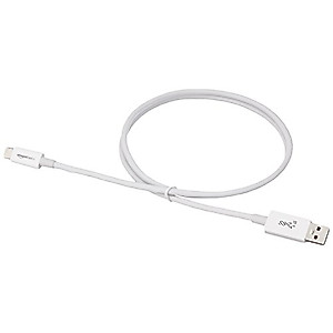 Amazon Basics USB-C to USB-A 3.1 Gen 2 Adapter Fast Charger Cable, 10Gbps High-Speed, USB-IF Certified, for Apple iPhone 15, iPad, Samsung Galaxy, Tablets, Laptops, 3 Foot, White