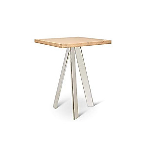 Square Bar Table with Chrome Plated Steel Base
