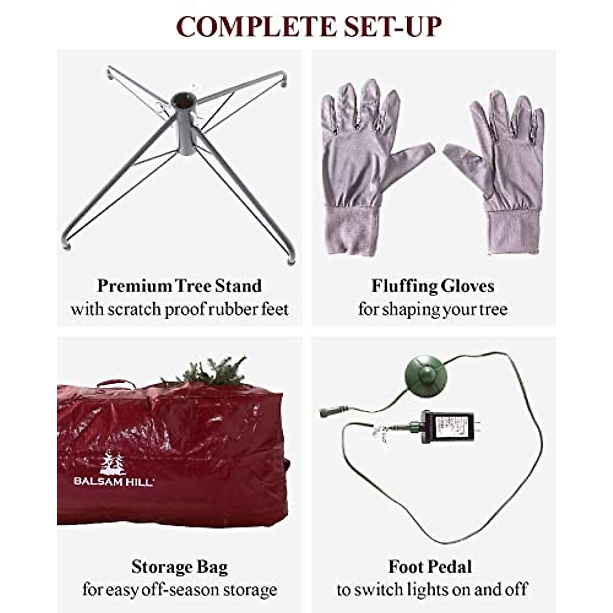 Balsam Hill 7ft Premium Pre-lit Artificial Christmas Tree 'Traditional' Classic Blue Spruce with Clear LED Lights, Storage Bag, and Includes Fluffing Gloves, and Extra Bulbs