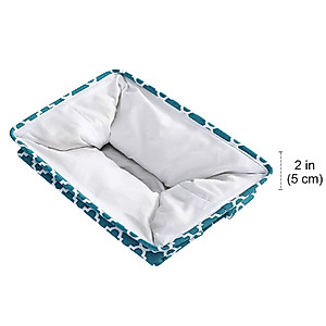 3 Pack Storage Basket Bins Foldable Shelf Basket Rectangular Fabric Organizer Bin Laundry Hampers Baskets for Nursery, Toys, Home Closet, Laundry15 x 11 x 9.8 in (Blue Green)