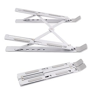 SGIN Laptop Stand for Desk,Adjustable Portable Aluminum Laptop Holder, Cooling Notebook Stand Compatible with More 10-15.6” Laptops(Silver)