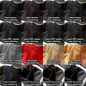 RedlineGoods Steering Wheel Cover - AMG Compatible with Mercedes E-Class W212 2012-16. Tailor Made - not Universal. Genuine top-Grade Italian Black Leather with Silver Thread