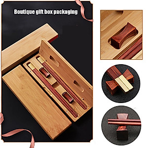 Wooden Chopsticks Reusable Bamboo Chopsticks Small Gift Boxes ，Japanese Korean Chopstick With Case，Cooking Wooden Chopsticks Suitable For Father'S Day, Mother'S Day