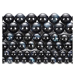 YU Natural Stone Beads Navy Tiger Eye Stone Loose Beads for Jewelry Making Needlework DIY Bracelet Strand 4-12 MM T715 (Color : H7202, Item Diameter : 4mm About 92 pcs)