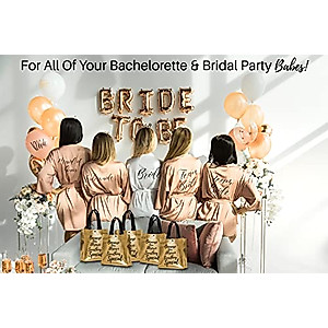 Reusable Black and Gold Gift Bags with Handles- Small Medium Gift Bag Set of 4 – For Women & Mens Gift, Bridesmaid, Bridal Party, Bachelorette Party Gifts - “Because You Deserve Something Special”