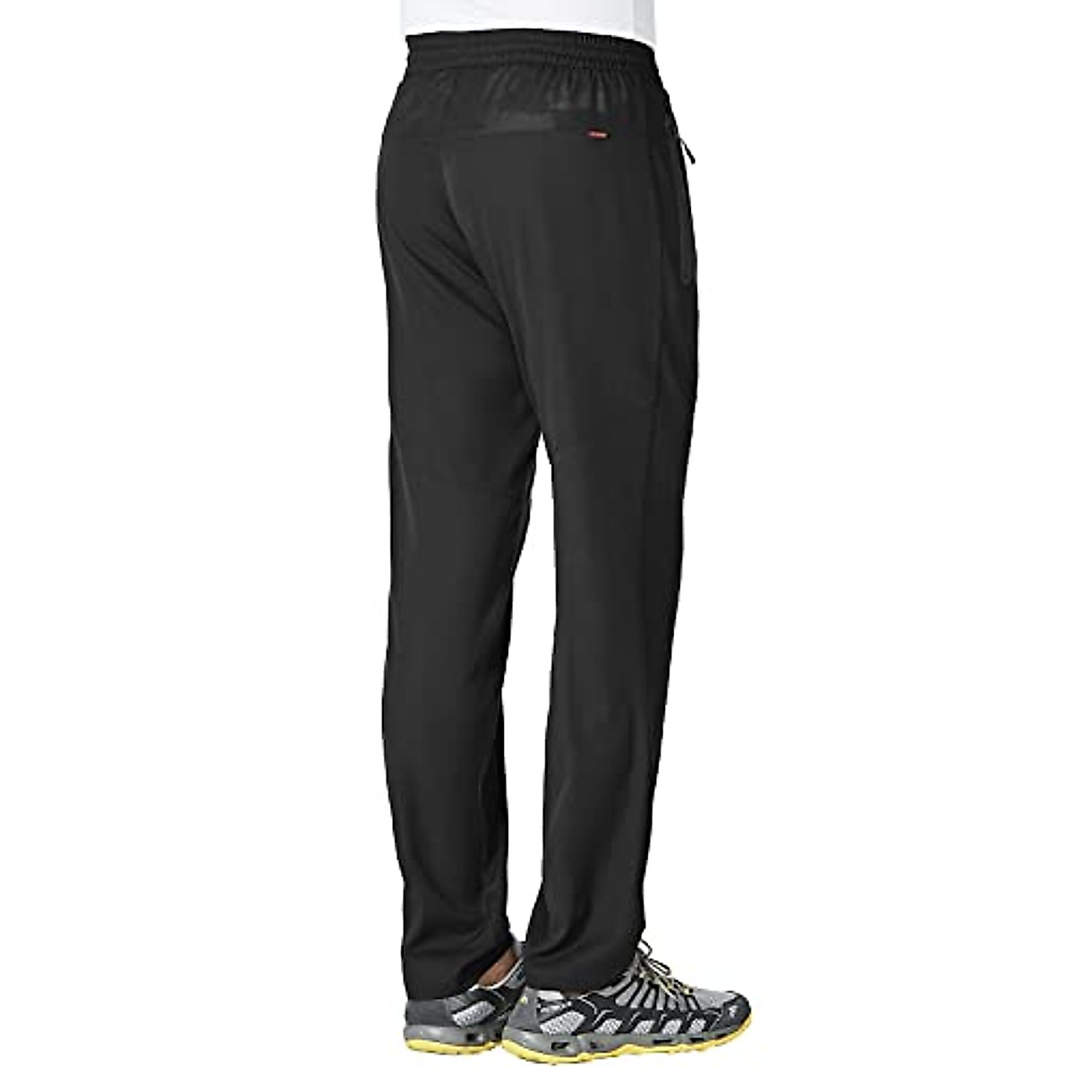 Rdruko Men's Casual Pants Lightweight Breathable Quick Dry Hiking Running Active Sports Trousers(Black, US L)