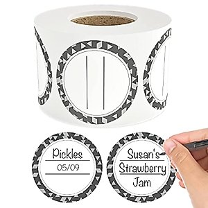 Dissolvable Canning Labels for Jars – 200 Dissolvable Mason Jar Labels - Dissolvable Food Labels for Containers - Jam Homemade Canning Jar Labels Stickers - Removable Mason Jar Labels 2" Black
