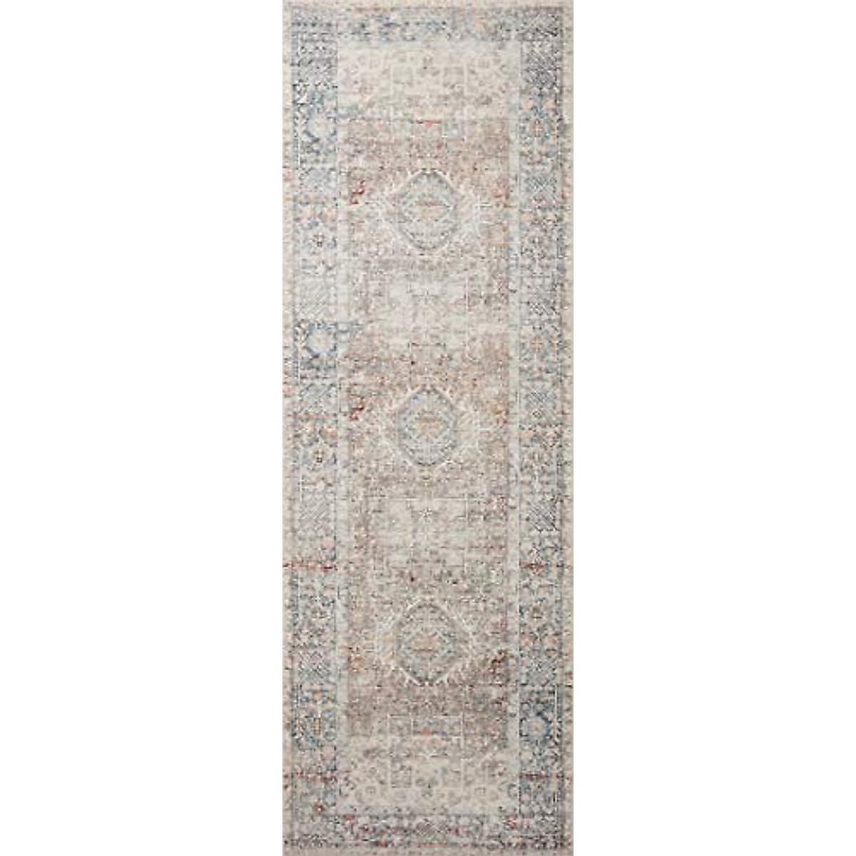 Chris Loves Julia x Loloi Jules JUL-07 Natural / Ocean Oriental Area Rug 7'-6" x 9'-6"
