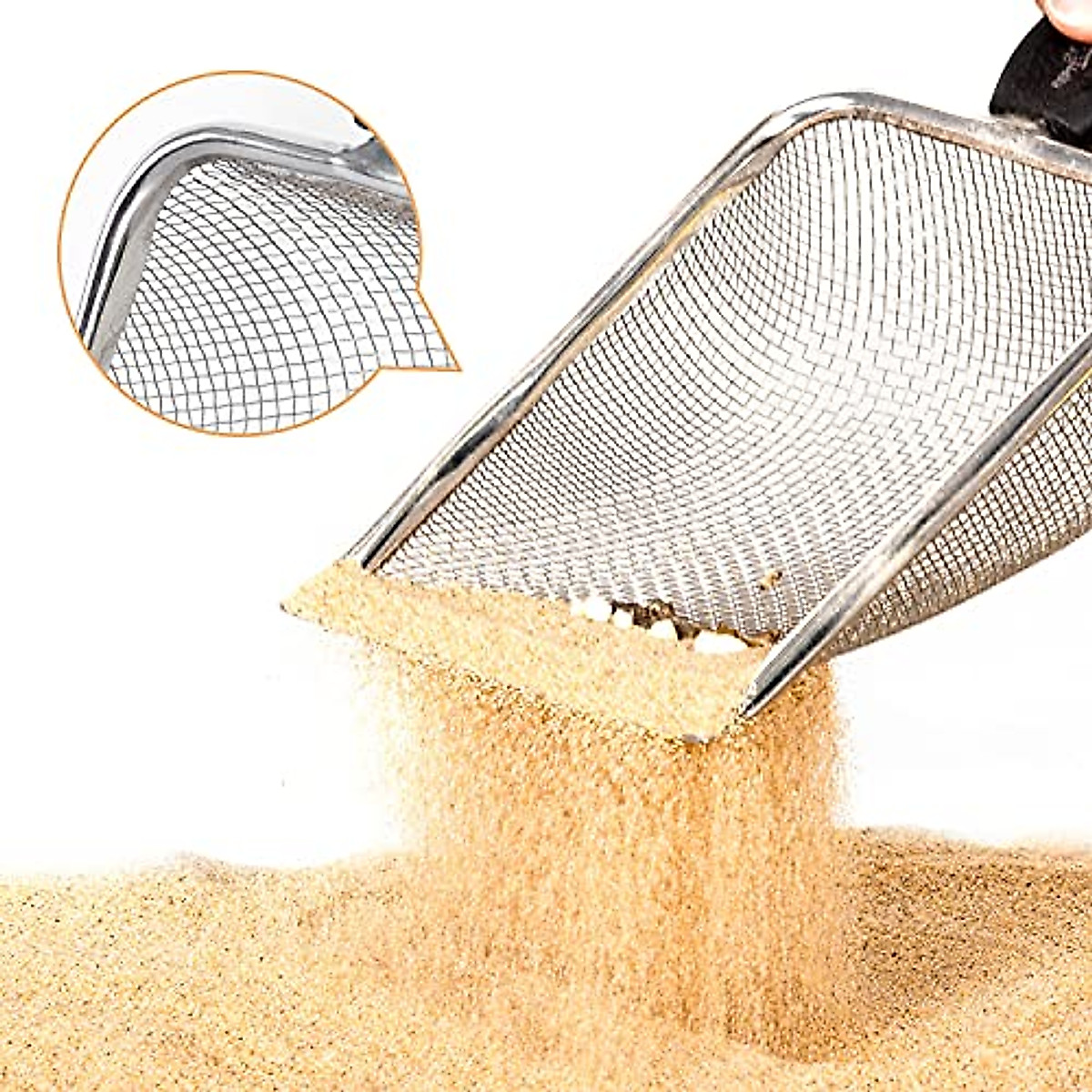 REPTI ZOO 2PCS Reptile Sand Fine Mesh Reptile Scooper Bearded Dragon Sand Shovel Terrarium Substrate Durable Litter Cleaner Corner Scoop Combo Set