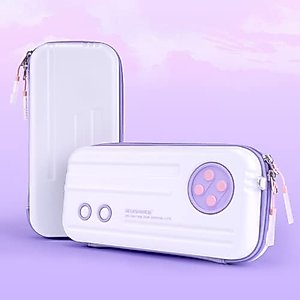 GeekShare Vintage Time Machine Carry Case Compatible with Nintendo Switch/Switch OLED - Portable Hardshell Large Capacity Travel Carrying Case fit Switch Console and Accessories(Purple)