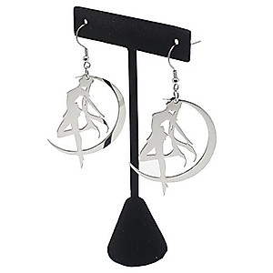 Cosplaywho Sailor Moon Tsukino Usagi Kawaii Earrings Stainless Steel (Silver)